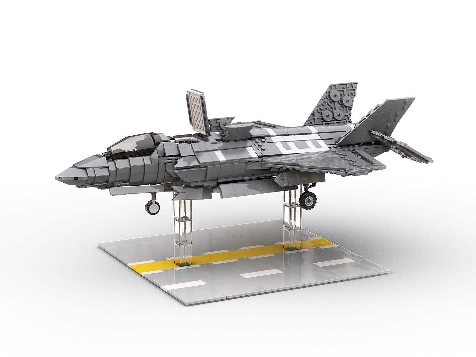 F-35B Fighter Jet Buildarmy Brick Model Kit with Detailed Interior